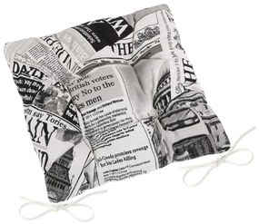 Sedák EMA prošívaný - 40x40 cm, prošívaný noviny černé