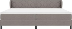 Postel s boxspringem s čelo Taupe 200 x 200 cm textil 3340112