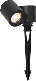 NV 9279111 Venkovní svítidlo s bodcem FOCUS černý hliník skleněný difuzor GU10 1x7W 100-240V IP54 bez žárovky - NOVA LUCE