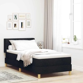 Postel s boxspringem s čelo Černá 200 x 90 cm textil 3341337