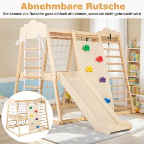 Costway 8-in-1 Gymnastický set v džungli Dřevěné Montessori šplhací hračky