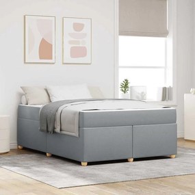 Rám postele s matrací Světle šedá 160 x 200 cm textil 3399363