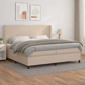 Box spring postel s matrací cappuccino 200 x 200 cm umělá kůže 3128936