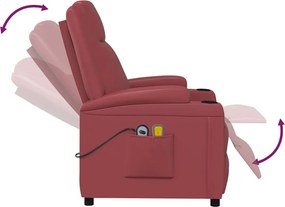 Elektrické masážní křeslo vínové umělá kůže 3073799