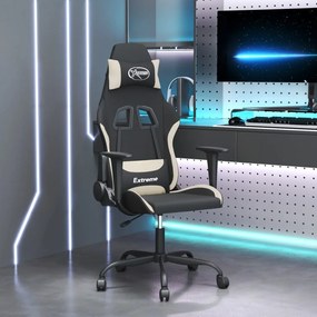 Herní židle černá a krémová textil 3143711