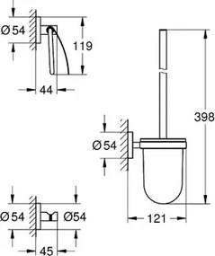 Grohe QuickFix Start - Set doplňků pro toaletu 3 v 1 supersteel