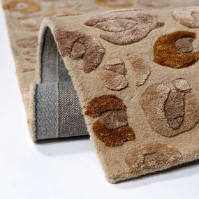 Ručně tkaný koberec s příměsí vlny v přírodní barvě 140x200 cm Leopard Frame – Flair Rugs