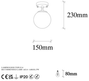 Opviq Stropní svítidlo Atmaca - 10205, Černá, Antik