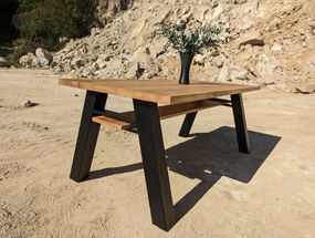 Jídelní stůl z dubového masivu Bridge v industriálním designu Velikost Desky: 2300x1000 (mm)