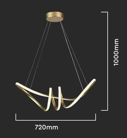 LED Solution Zlaté závěsné LED svítidlo designové 72cm 24W 8011
