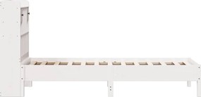 Postel s knihovnou bez matrace bílá 75x190 cm masivní borovice 3322934