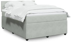 Box spring postel s matrací světle šedá 140x190 cm samet 3287734