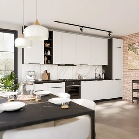 ARIA wb | vysoká skříňka 60 DK-210 2F potravinová s policemi | 60 cm | ANTI FINGERPRINT povrch | černá/bílá