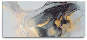 Malvis ® Obraz Šedozlatá pryskyřice Velikost (šířka x výška): pětidílný obdélník - 100x45 cm