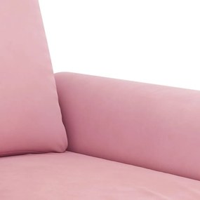3dílná sedací souprava s polštáři růžová samet 3202283