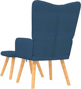 Relaxační křeslo se stoličkou modré textil 327538