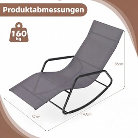Costway Zahradní lehátko odolné proti povětrnostním vlivům ergonomické – šedá