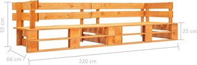 Zahradní 2místná pohovka z palet medově hnědá dřevo 277449