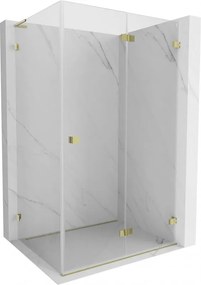 Mexen Lunar-F L, sprchový kout pravý 90 x 80 cm, 8mm čiré sklo, zlatý profil, 836L-090-080-50-00-P