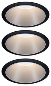 Paulmann 93408 LED Cole, set bodovek v černo-stříbrné úpravě, 3x6,5W LED 2700K tříkrokové stmívání, prům. 8,8cm, IP44