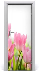 Fototapeta samolepící Růžové tulipány 95x205 cm