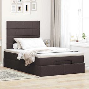 Osmanský rám postele s matrací tmavě hnědá 120x190cm textil 3313992