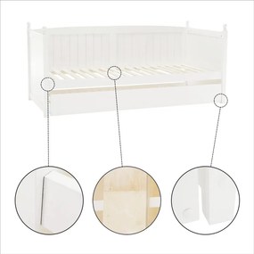 Postel s přistýlkou 90x200, borovicové dřevo, bílá, GLAMIS Kondela 0000227796