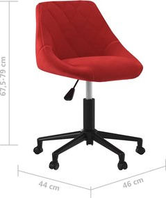 Otočná jídelní židle vínová samet 3089038