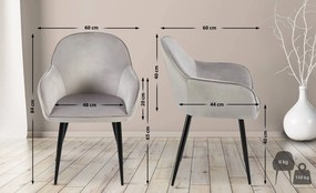 Jídelní židle Boise samet – šedá