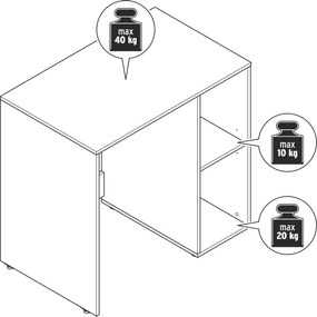 Tchibo - Regál na pračku s bočním úložným prostorem - barva: bílá