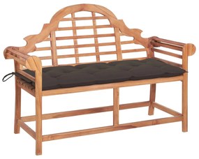 vidaXL Zahradní lavice s taupe poduškou 120 cm masivní teak