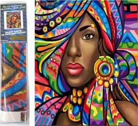 NORIMPEX Diamantové malování Afričanka / 30x40 cm