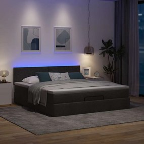 Osmanský rám postele s matrací černá 160x200cm textil 3312238