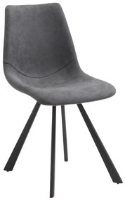 OnaDnes -20% Grafitově černá koženková jídelní židle Kave Home Alve