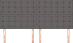 Čelo postele šedé 200 x 5 x 118/128 cm umělá kůže 3116444