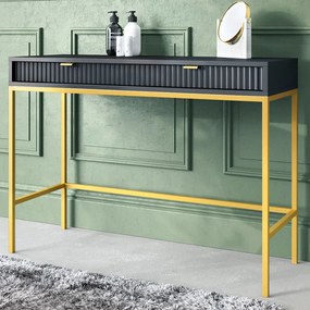 Toaletka NOVA cc T104 | se zásuvkami | 104 cm | černá/zlatá