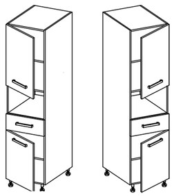 SMART b | vysoká skříňka SM-20D pro vestavnou troubu | 60 cm | VÝBĚR KORPUSU | UNI dvířka | bílá ma