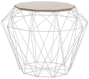 Odkládací stolek světlé dřevo/bílý ELIDA Beliani