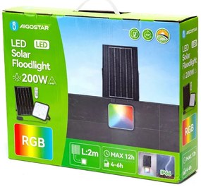Aigostar - LED RGBW Stmívatelný solární reflektor LED/200W/3,4V IP66 + DO