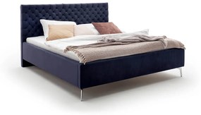 Čalouněná postel oliver s úložným prostorem 160 x 200 cm modrá MUZZA
