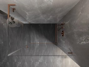 Mexen Lunar-B L výklopný sprchový kout pravý 100 x 70 cm, čiré sklo, měděná matná, 832L-100-070-65-00-P
