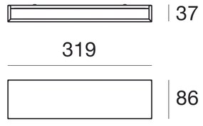 Linea Light 9534 Box_W, měděné nástěnné svítidlo se svícením nahoru/dolů, 19W LED 3000K, délka 31,9cm