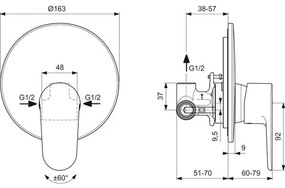 Ideal Standard Cerafine O Podomítková baterie včetně tělesa, sametově černá A7192XG