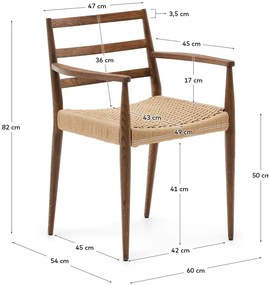 Jídelní židle z dubového dřeva v hnědo-přírodní barvě v sadě 2 ks Analy – Kave Home