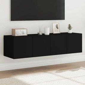 Nástěnné TV skříňky s LED osvětlením 2 ks černé 60 x 35 x 31 cm - Default Title