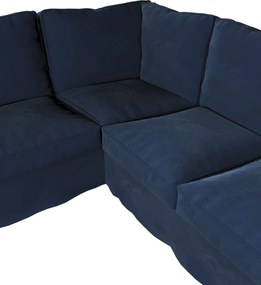 Potah na pohovku IKEA  Ektorp rohová barva tmavě modrá látka lesklé, sametová