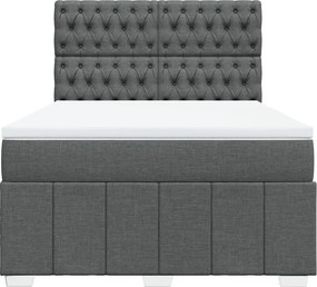 Box spring postel s matrací tmavě šedý 140 x 190 cm textil 3293971