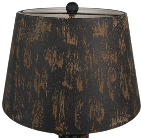 Černá kovová stolní lampa s dřevěnou nohou Pascal – 35x64 cm