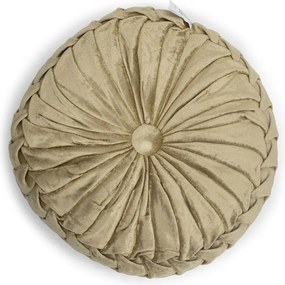 Zlatý sametový kulatý polštář Smock - Ø 30*10cm