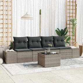 Set pohovek 5 ks Šedá polyratan 3346929